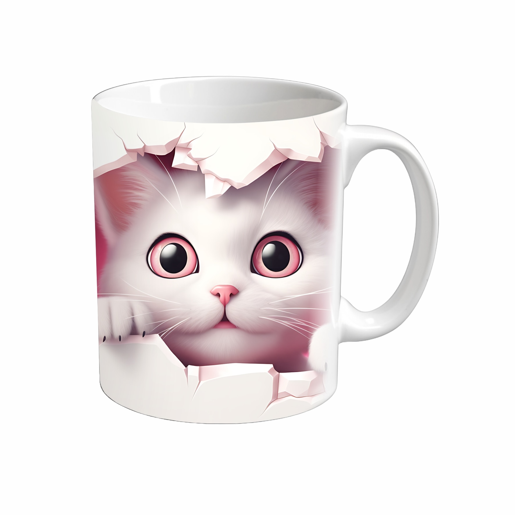 Cana Cute kitty, Inedit Print, CP97V2, Ceramica, Alb, 330 ml - eMAG.ro