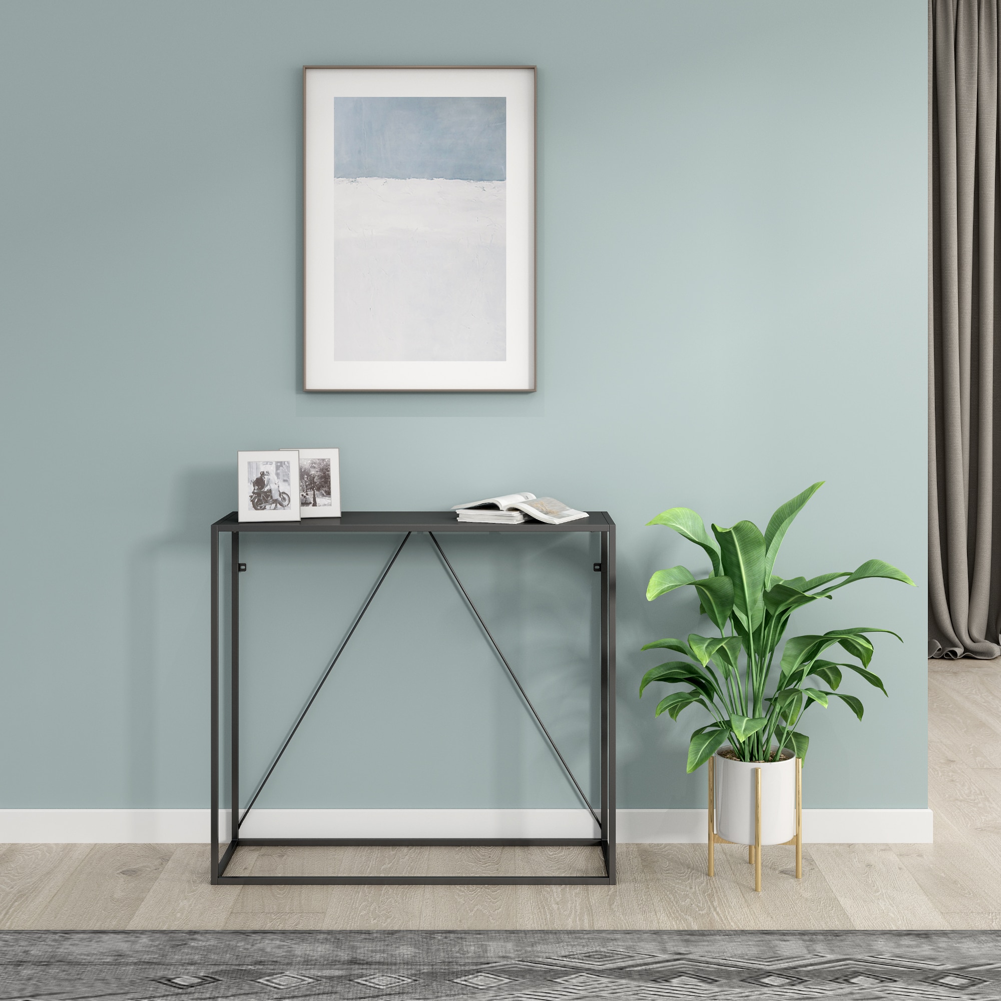 Masa consola, en.casa, PXSL-0252 Austevoll, 90 x 30 x 80 cm, otel ...