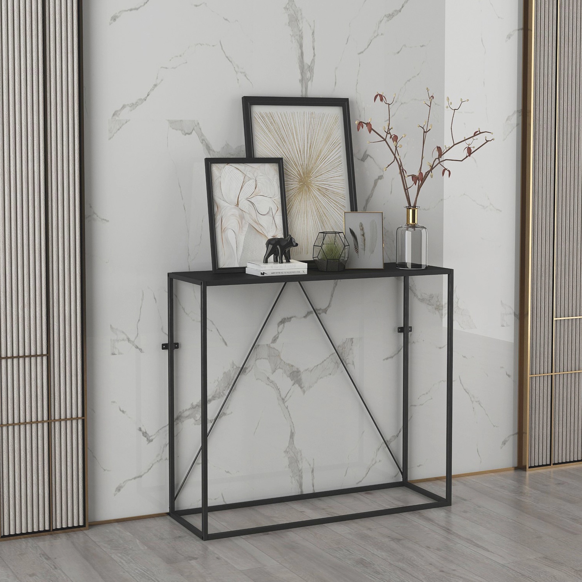 Masa consola, en.casa, PXSL-0252 Austevoll, 90 x 30 x 80 cm, otel ...