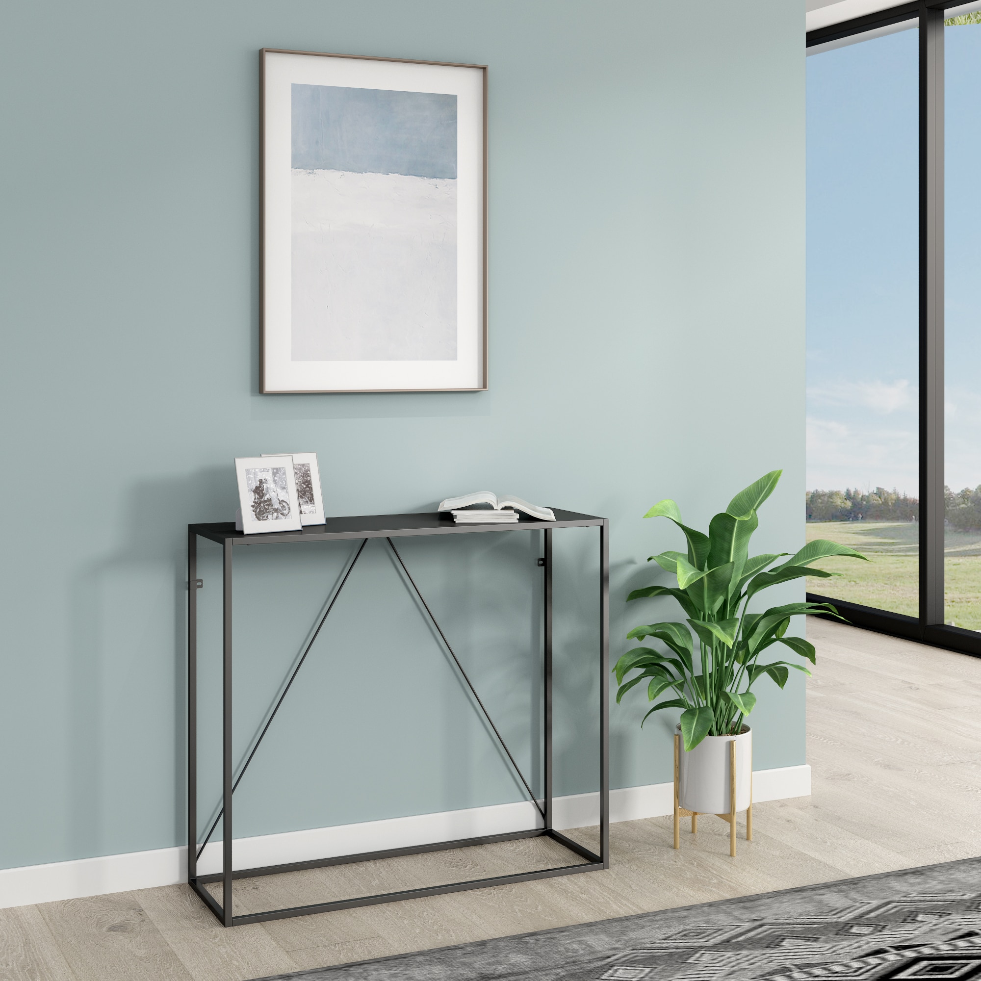 Masa consola, en.casa, PXSL-0252 Austevoll, 90 x 30 x 80 cm, otel ...