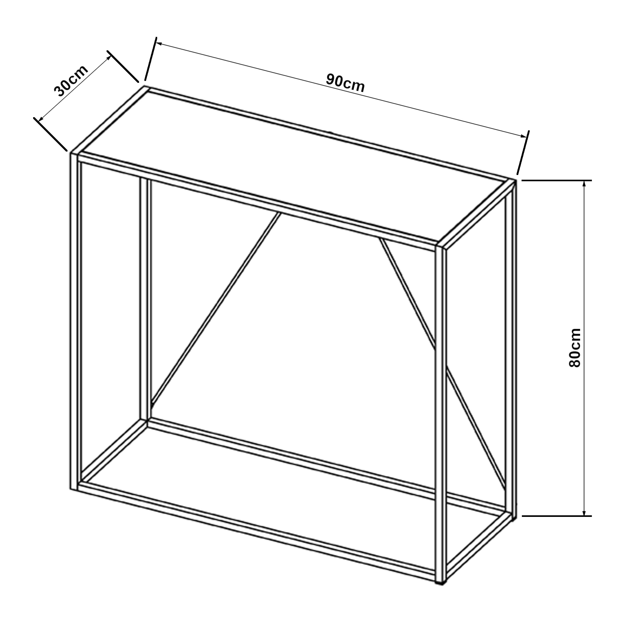 Masa consola, en.casa, PXSL-0252 Austevoll, 90 x 30 x 80 cm, otel ...