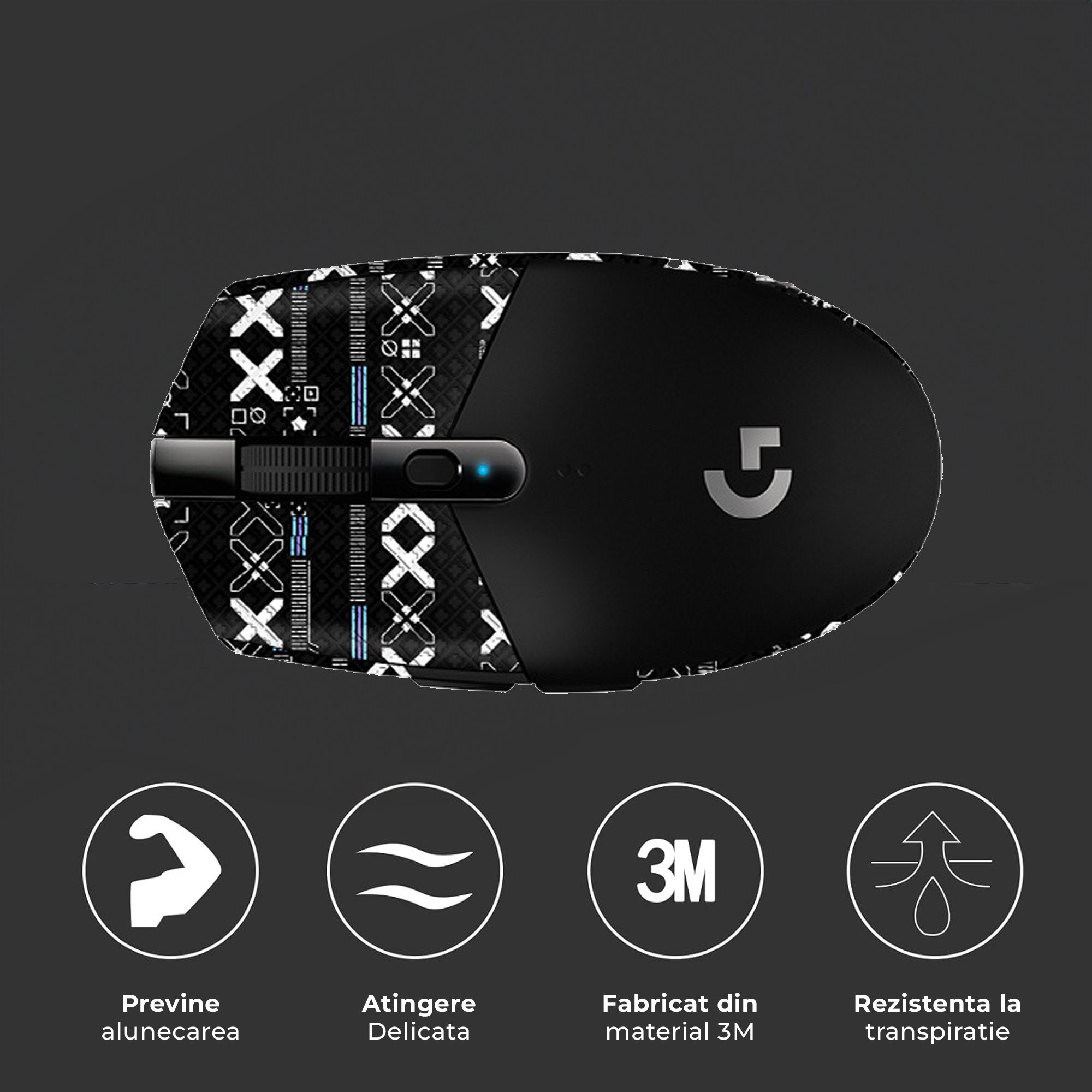 Sticker decorativ PadForce de protectie pentru Mouse Logitech G102 ...