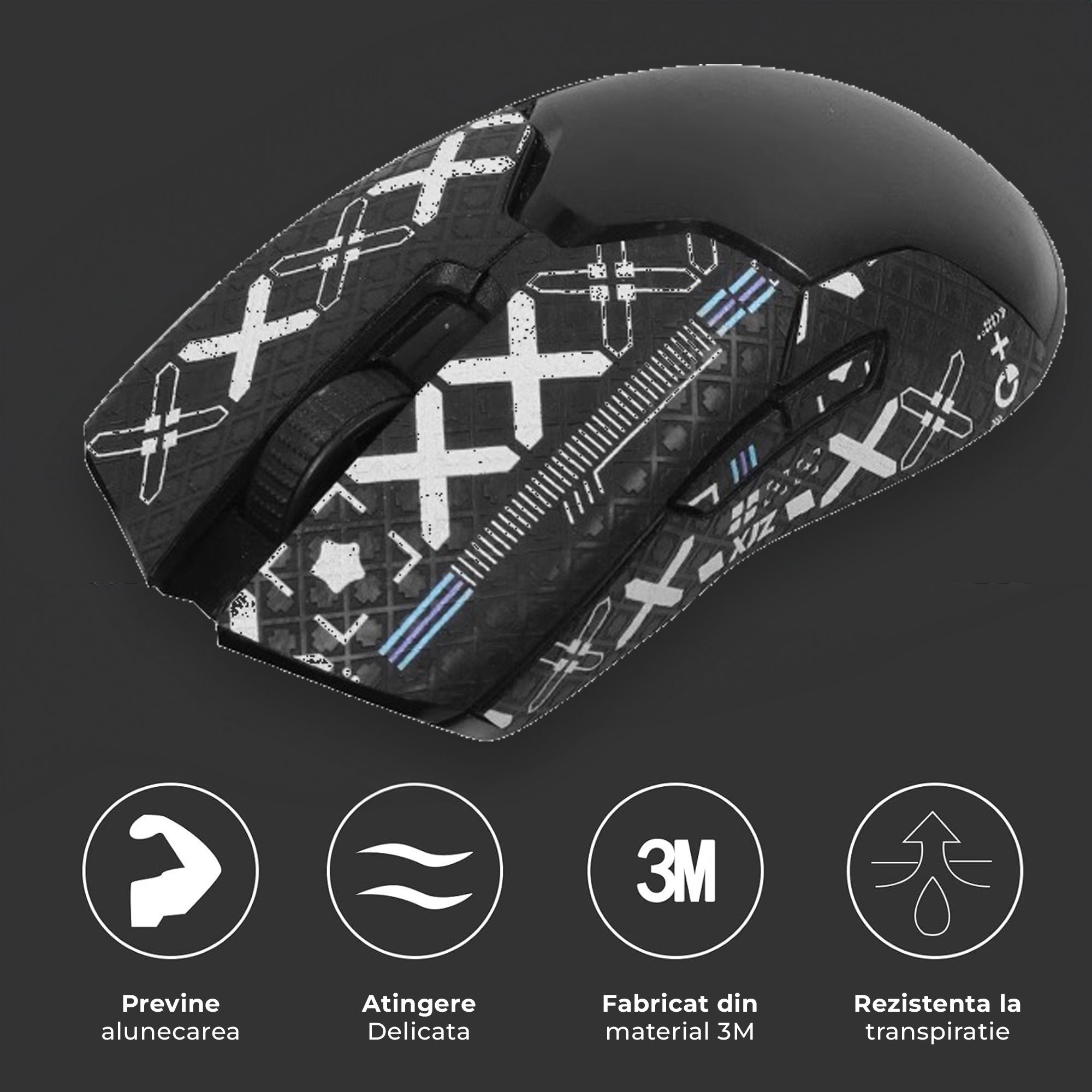 Sticker decorativ PadForce de protectie pentru Mouse Razer Viper Mini ...