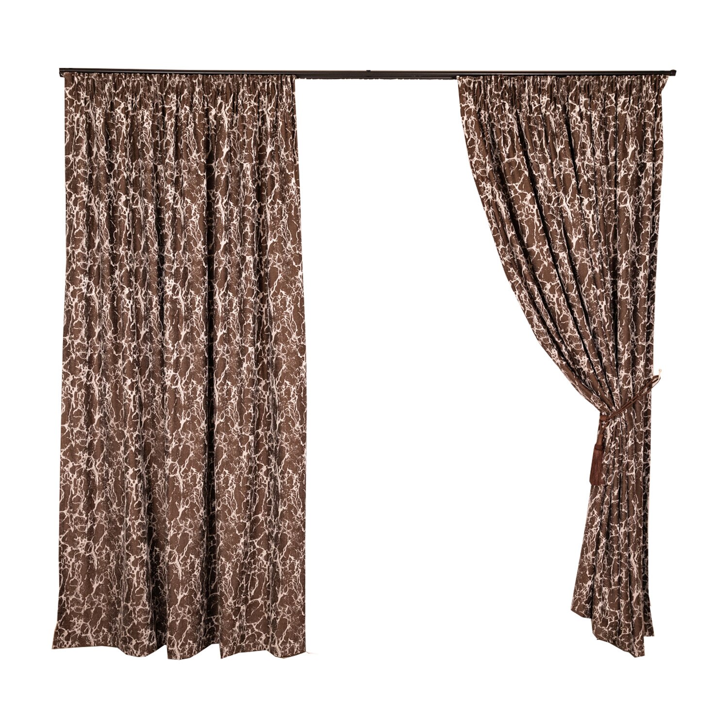 Set 2 draperii Hiko Chenille maro, dark 2x350x250 cm, cu rejansa - eMAG.ro