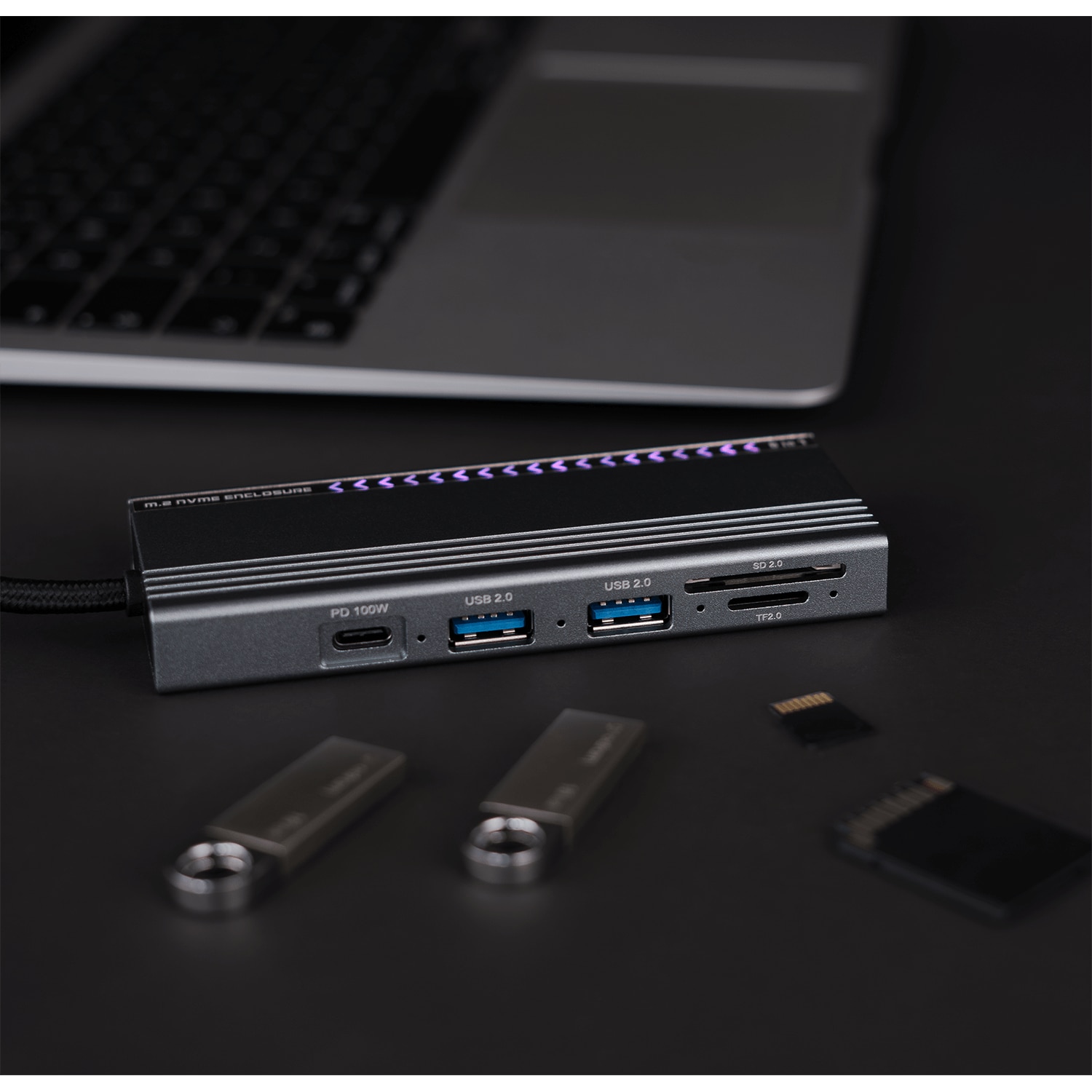 Hub Adaptor Type C USB-C Rack Extern SSD NVMe SATA M.2 Reagle hub PD ...