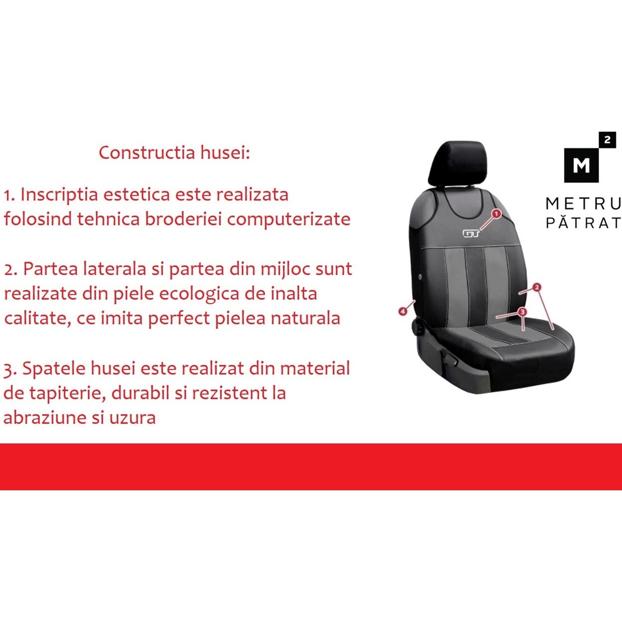 Set 2 huse auto tip maieu, model GT, din piele ecologica, universale ...