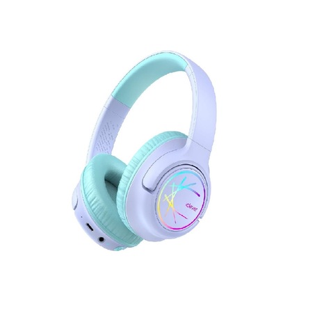 Casti Audio Wireless & Jack 3.5 mm, Lumini LED colorate, Volum Limitat ...