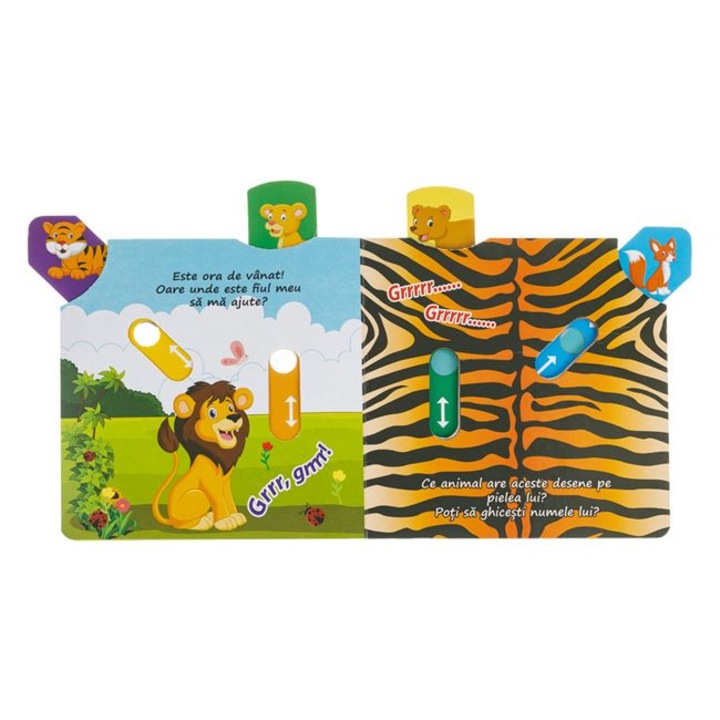 Joc educativ carte cartonata cu Animale din Jungla 20x20cm - eMAG.ro