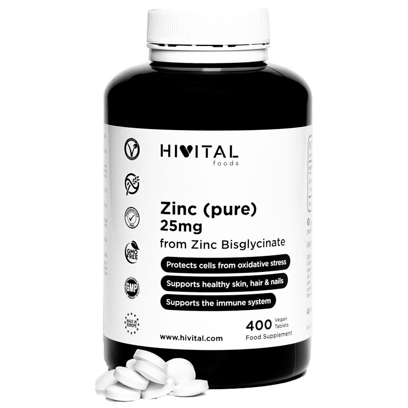 Zinc (pur) 25mg. x 400 comprimate Vegane Hivital - eMAG.ro