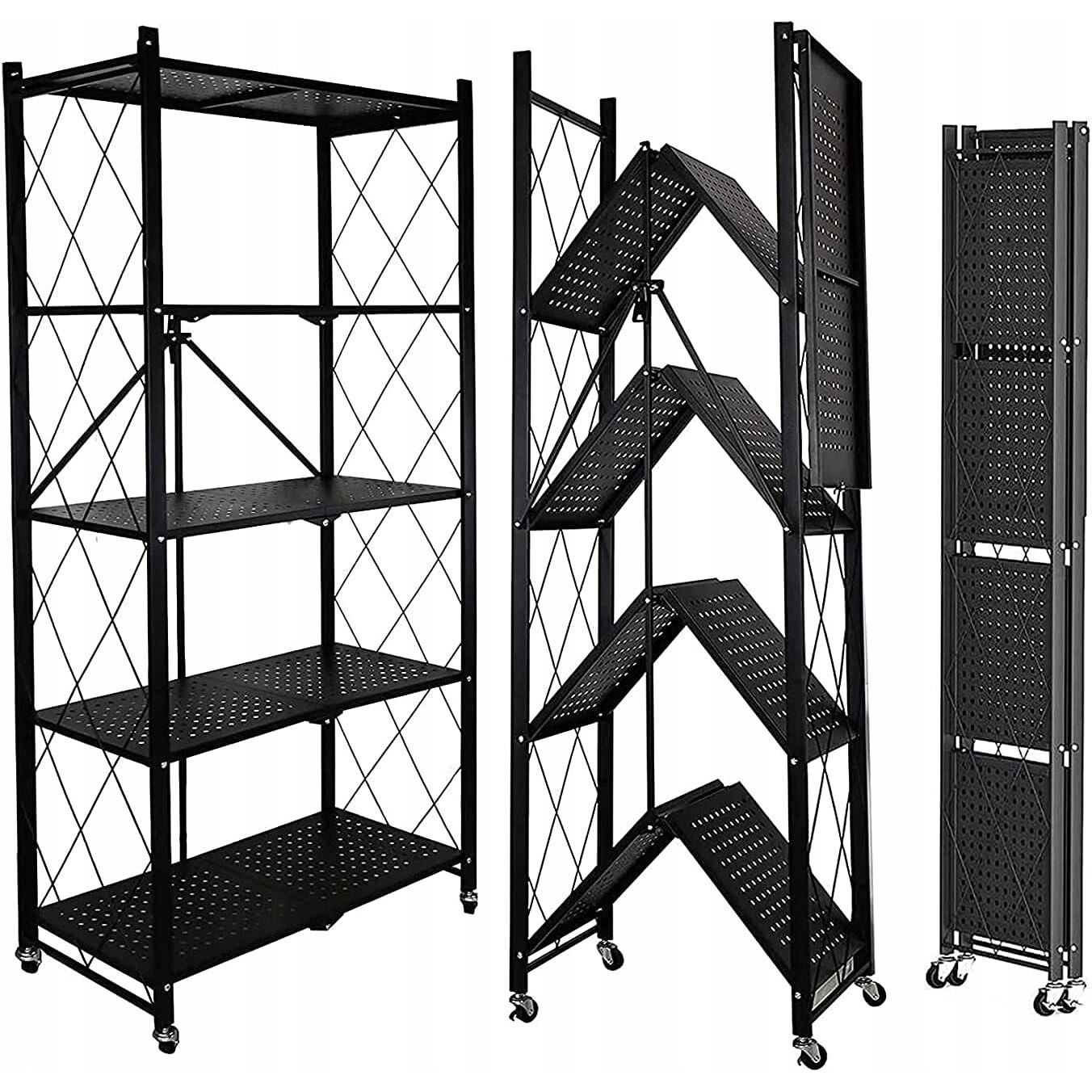 Etajera cu 5 polite, Mobil, Depozit, Bucatarie, Pliabil, Pe Roti, Loft ...