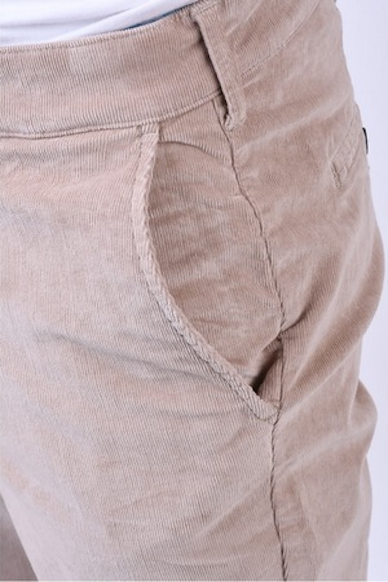 Pantaloni barbati raiat fin, Bumbac, Crem, 50 - eMAG.ro