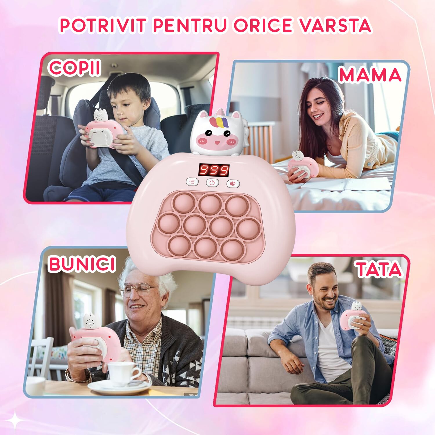 PopIT SMART ALPHIMO™ играчка с LED екран, дисплей за ниво на игра ...