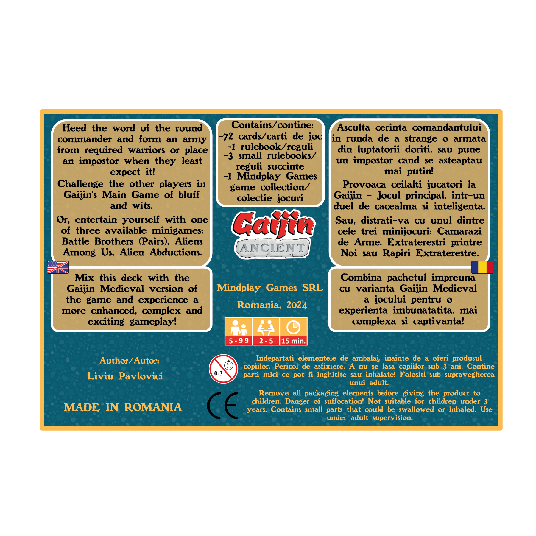 Joc de societate, Mindplay Games, Gaijin Antic, Joc principal + 3 Mini ...