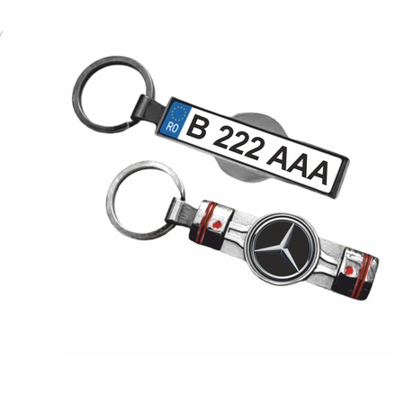 Breloc auto Mercedes, emblema, metal, argintiu - eMAG.ro