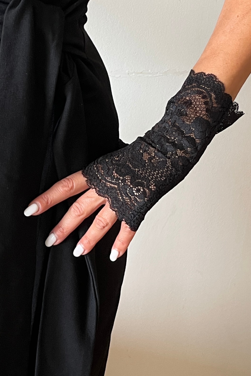 Manusi de dama KORSET BG, dantela, scurte, negre - eMAG.ro