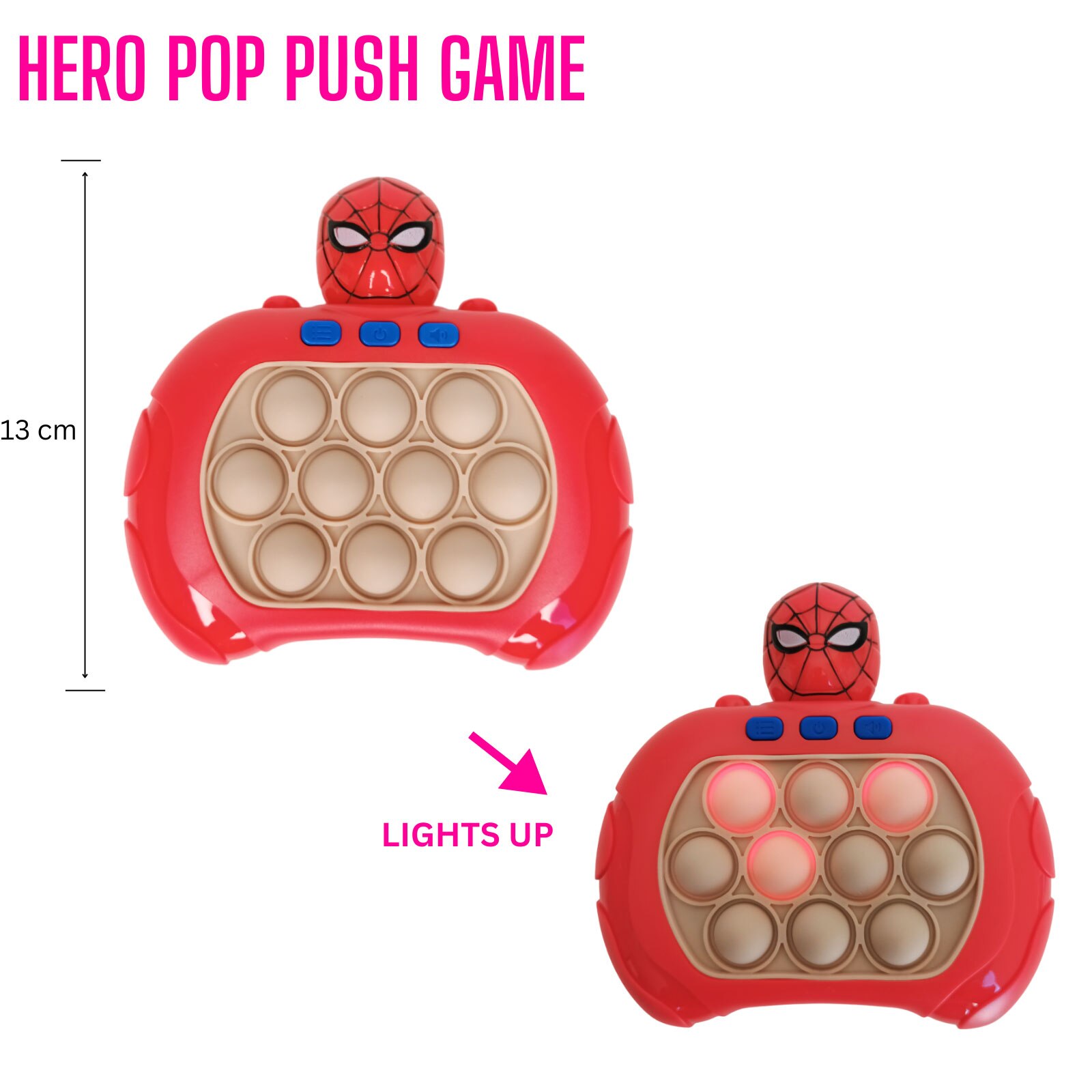 Joc interactiv Pop-It Consola, antistres, cu sunete si lumini, Rosu ...