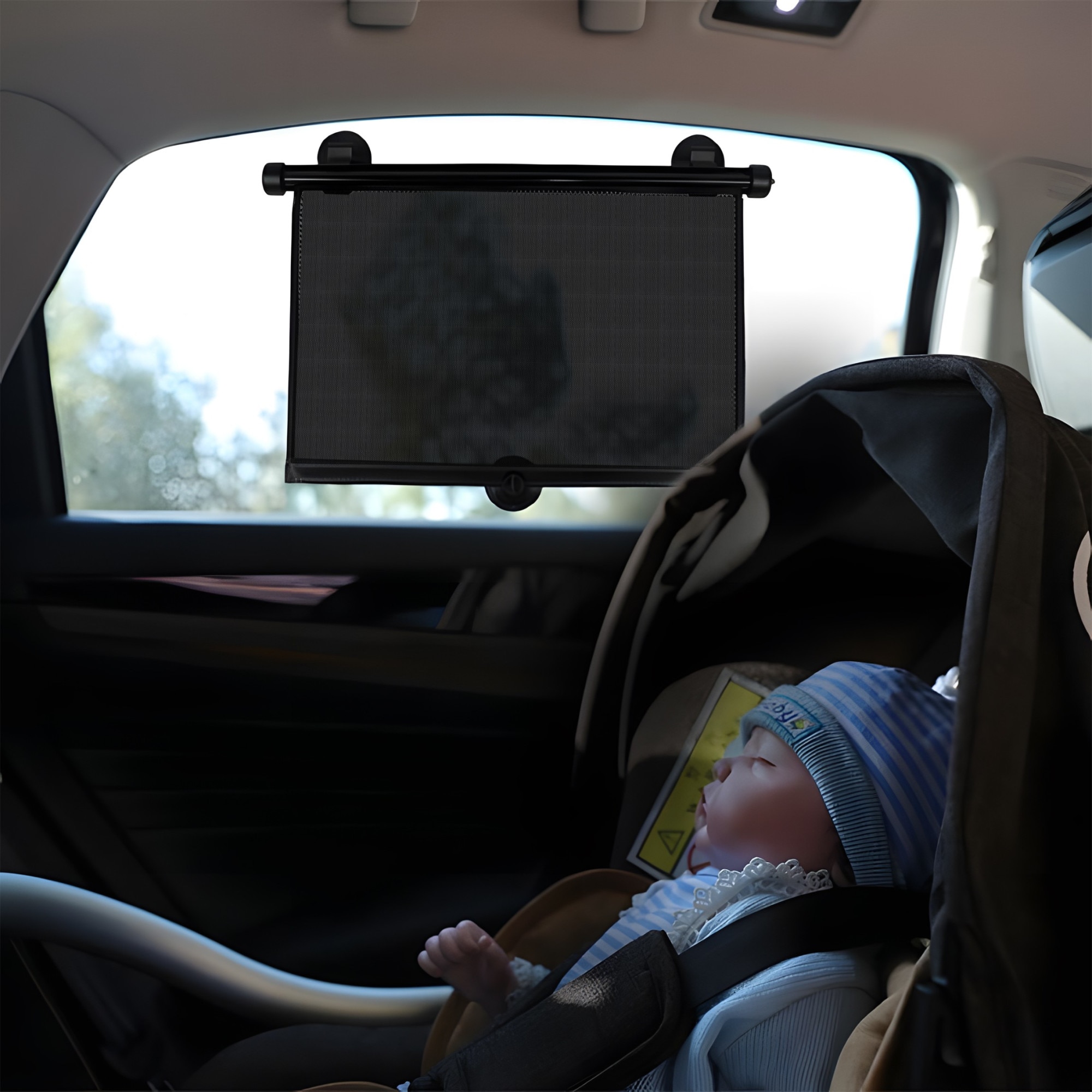 Set 2 Parasolare Auto Retractabile Retoo cu Protectie UV, Prindere cu ...