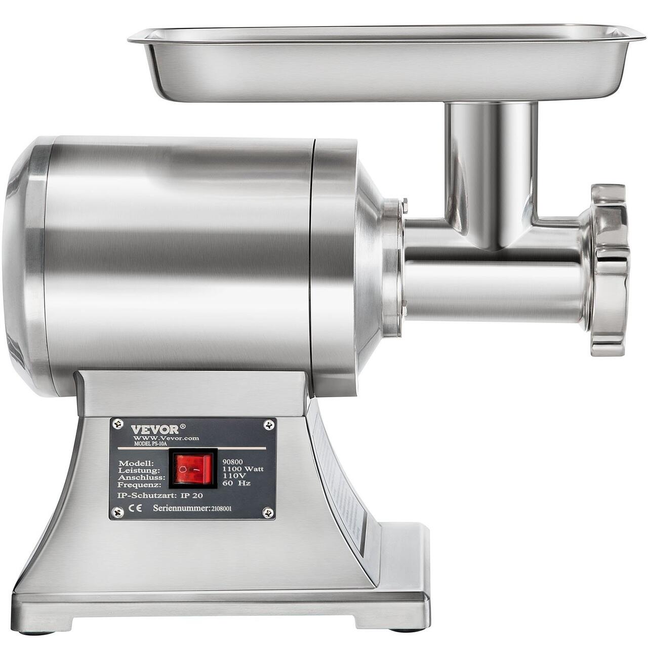Месомелачка Vevor Inox, 1100W, капацитет 150 кг/ч - eMAG.bg