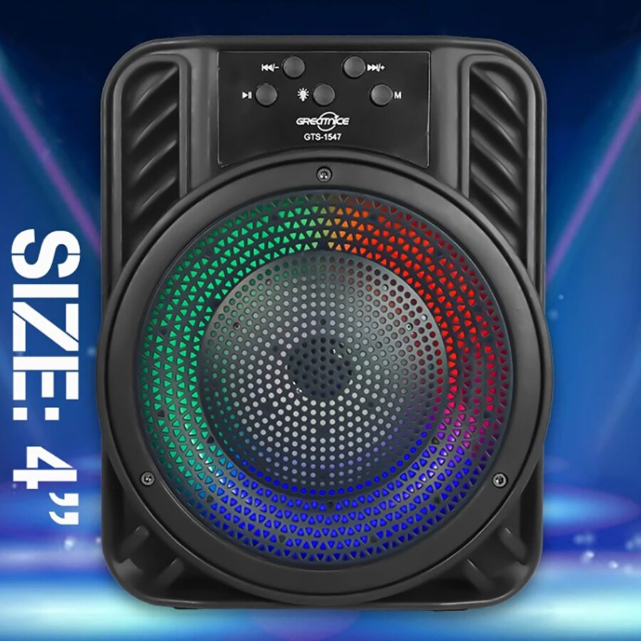 Boxa Portabila, Wireless, Efect de Iluminare RGB, cu USB si Card Micro ...