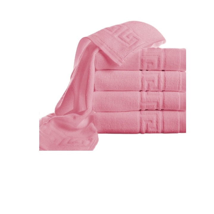 Set 6 prosoape de baie 70 x 140, 550g, hotelier, model greek, - roz ...
