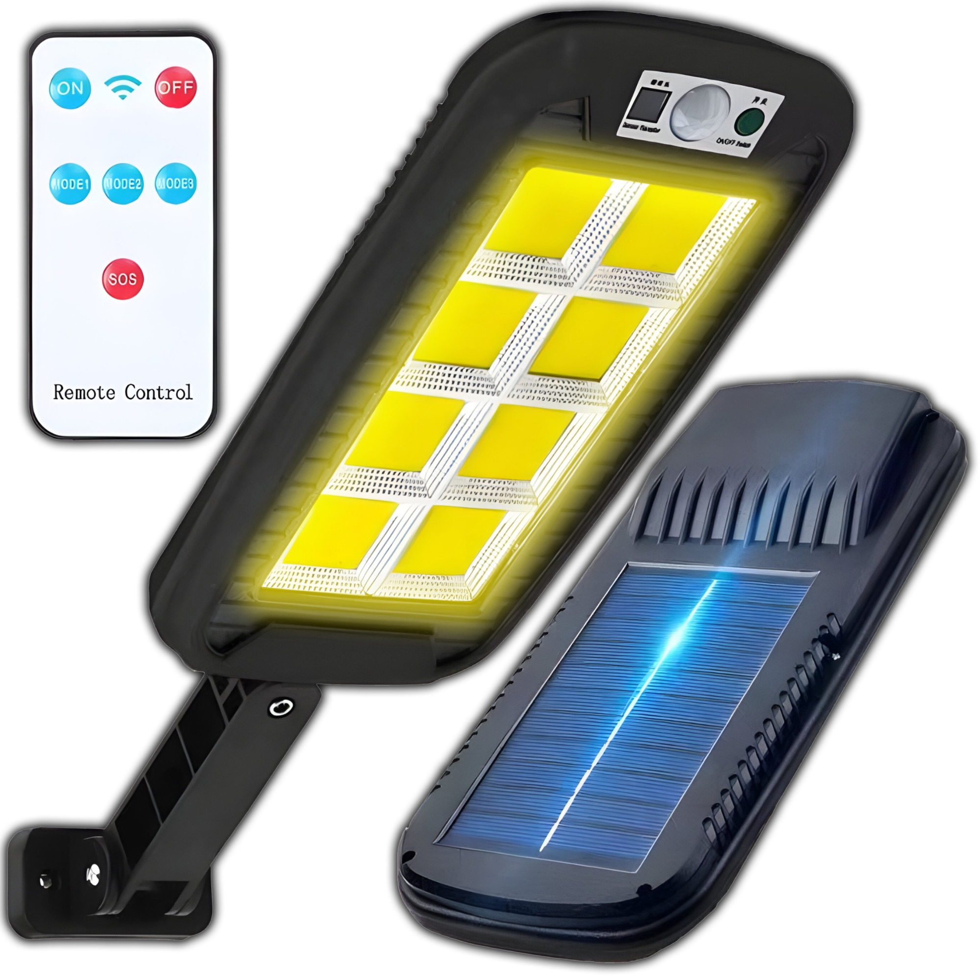 Lampa Solara Stradala LED COB cu Senzor de Miscare si Amurg, cu ...