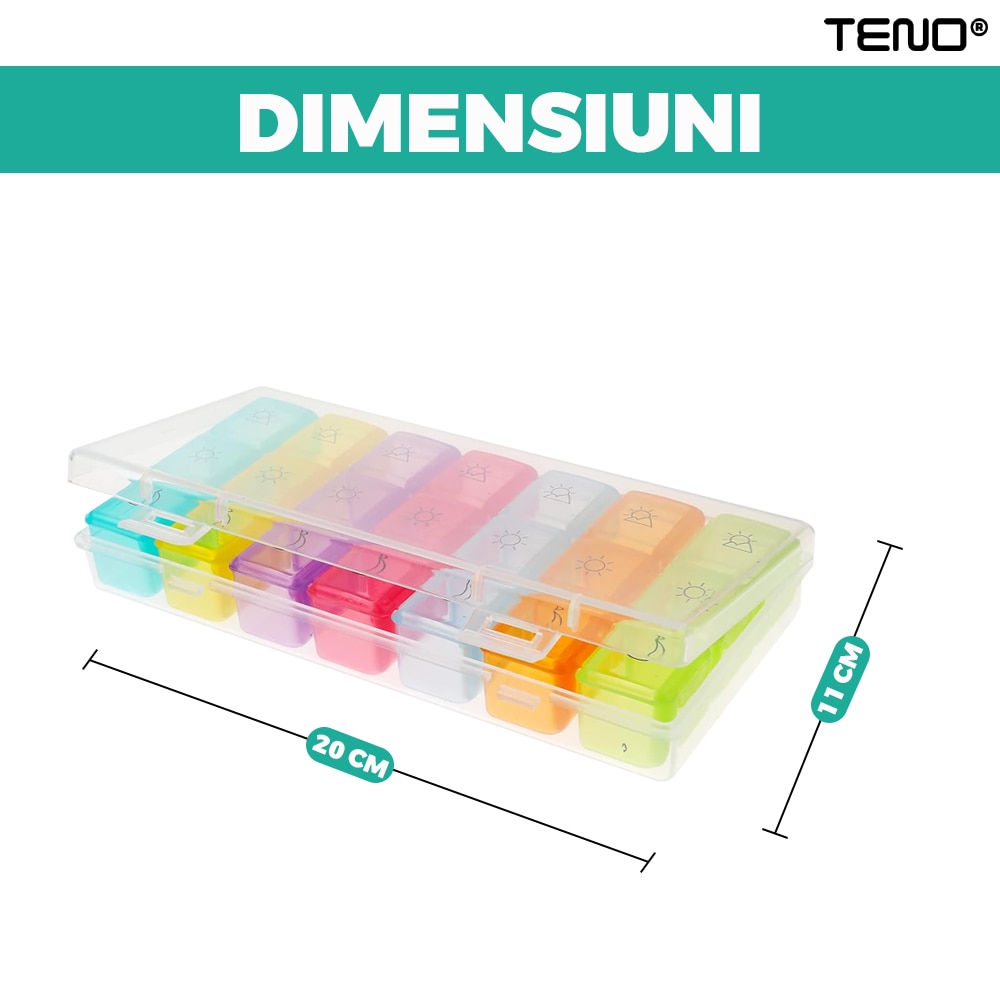 Кутия за лекарства Teno Medication Organizer Box хапчета и витамини 7