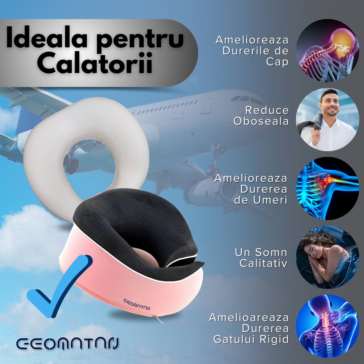 Perna de Calatorie pentru Gat, pentru Avion si Masina, din Spuma cu ...