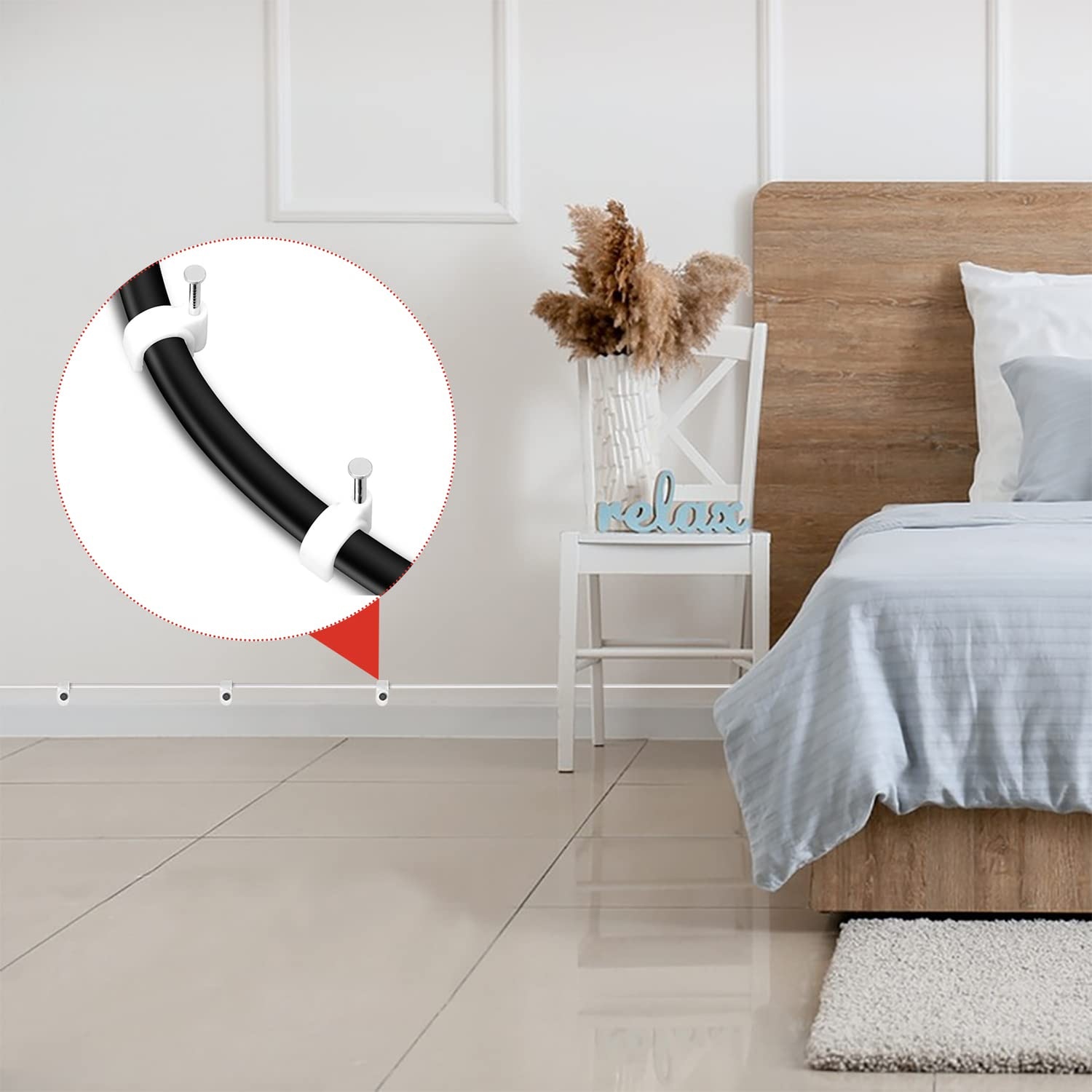 Set 100 bucati cleme pentru fixare cabluri, 10 mm diametru, alb - eMAG.ro