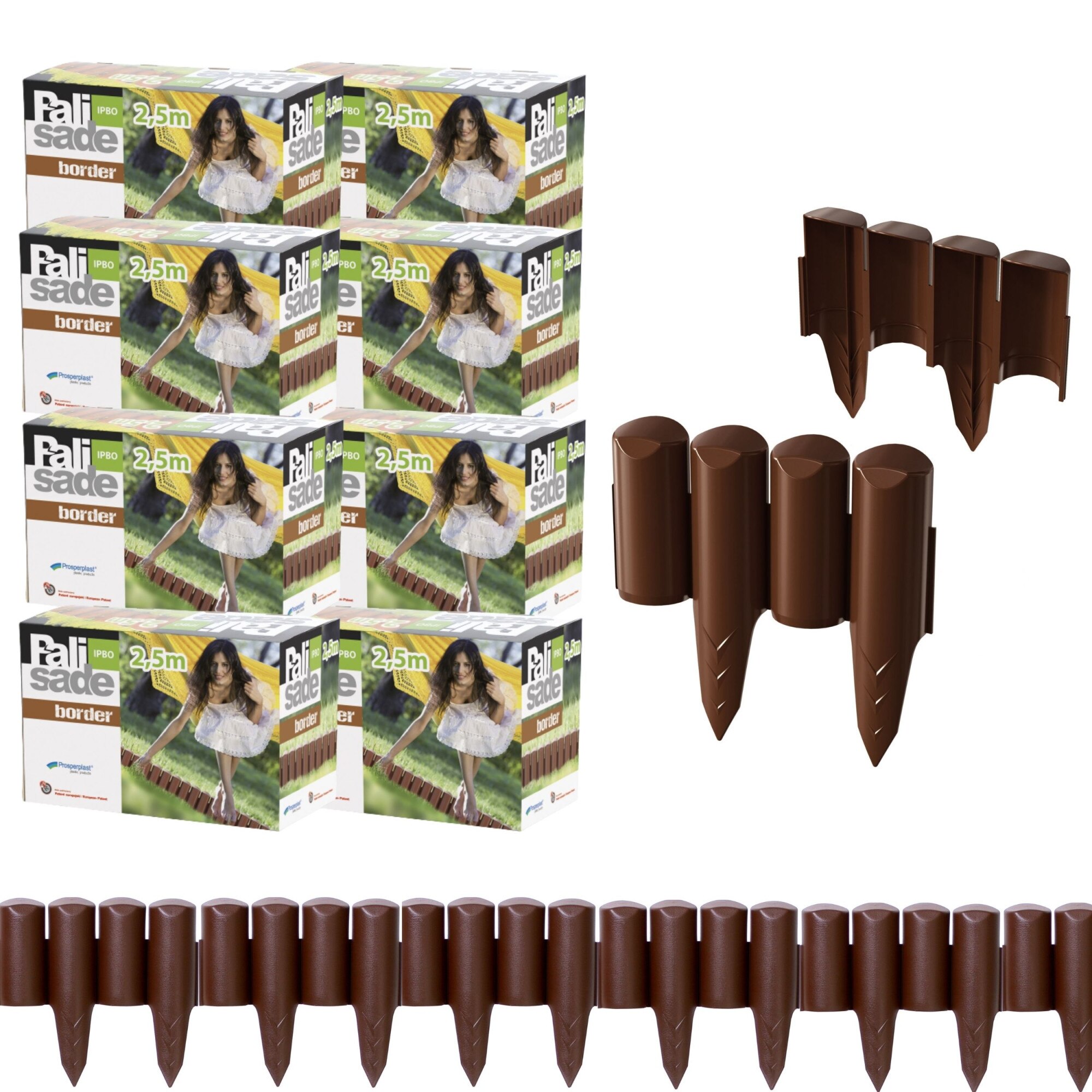 Palisada de gradina, Prosperplast, Border IPBO 8 buc, Maro - eMAG.ro