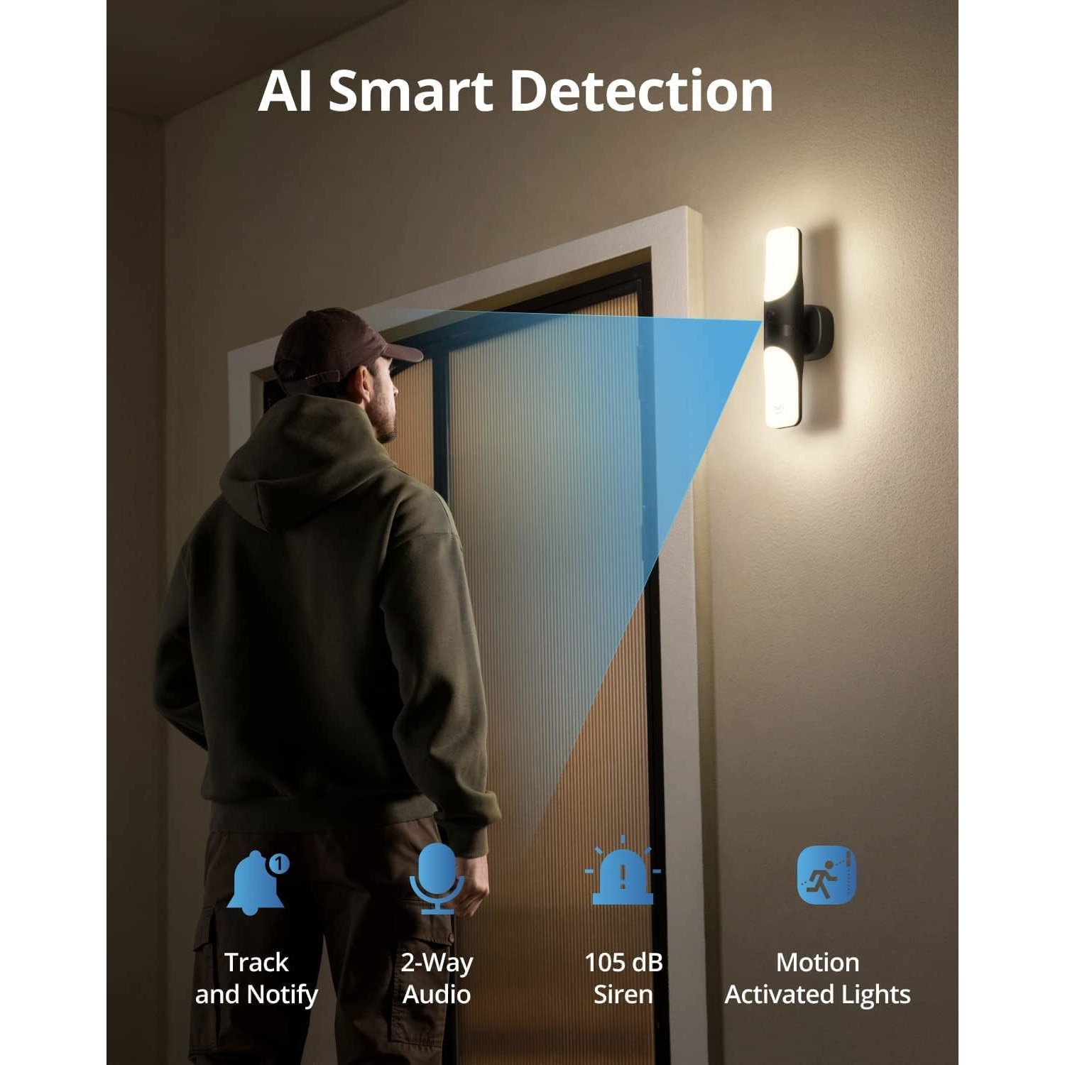 Aplica de perete pentru exterior eufy Security Wall Light Cam S100, cu camera supraveghere ...