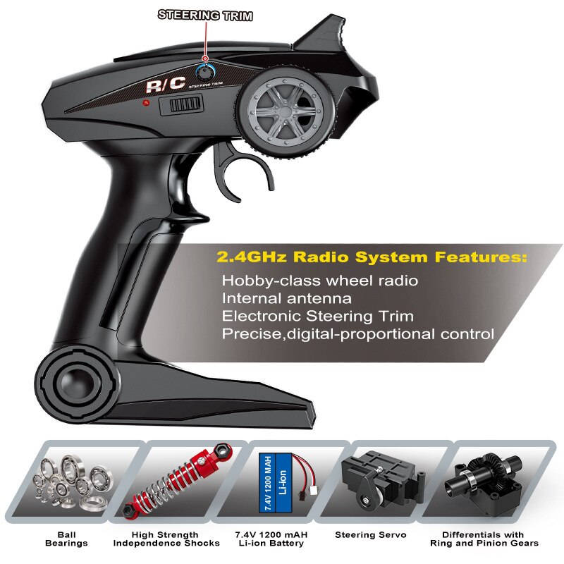 Masina cu Telecomanda, MOSMAOO®, Monster Truck 36 Km/h HS18321 Off-Road ...