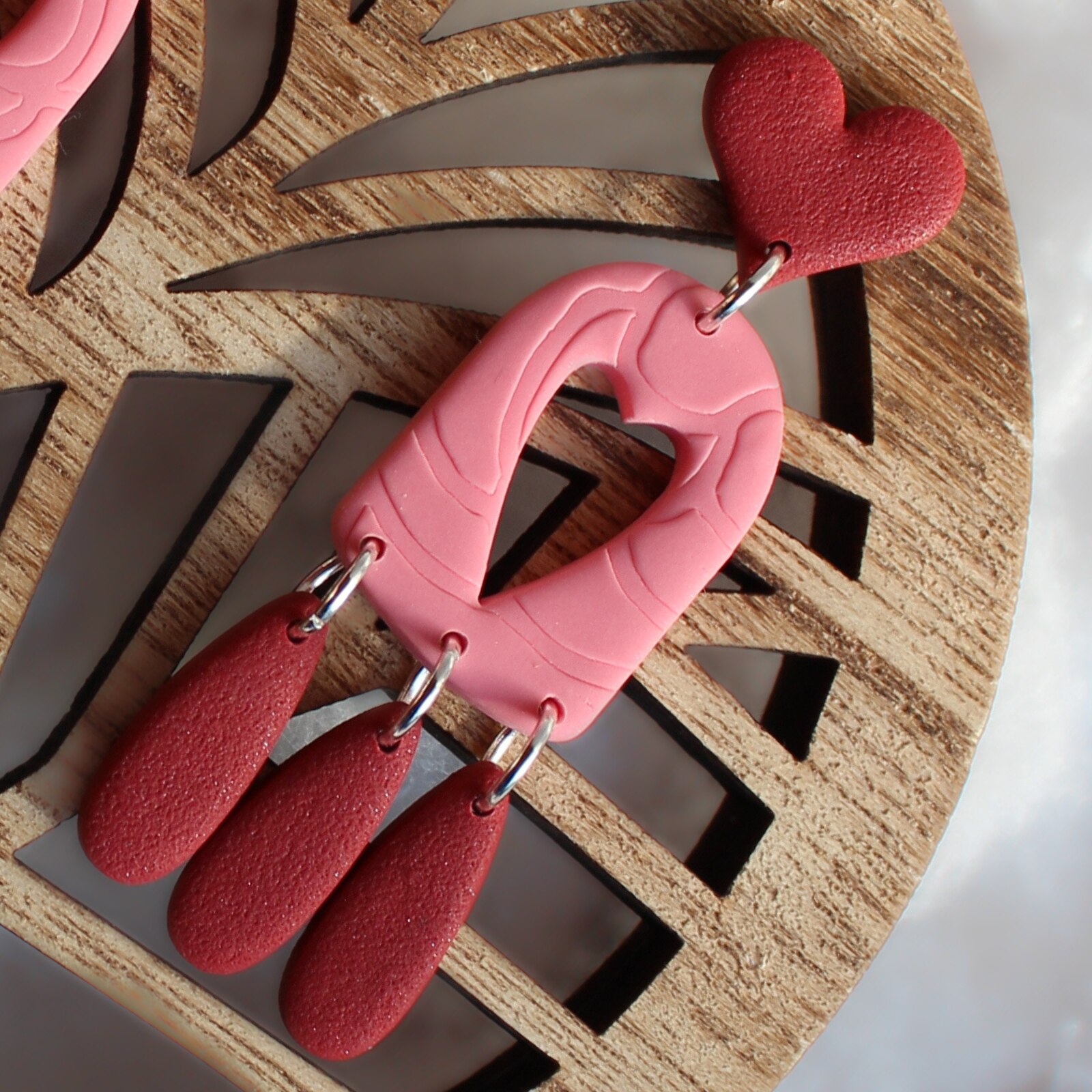 Cercei Handmade 'Crinis - Lovers Window', Lut Polimeric, Roz, Pin de ...