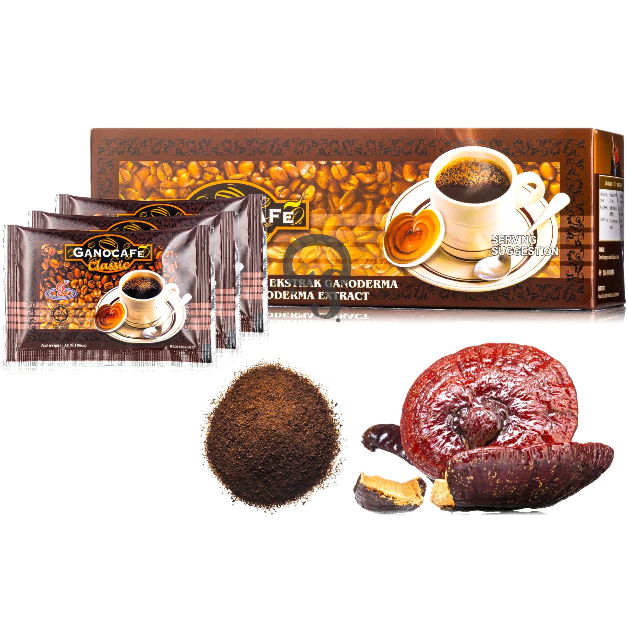 Cafea neagra cu Ganoderma "GanoCafe Classic", 30plicuri, 90g, Gano ...