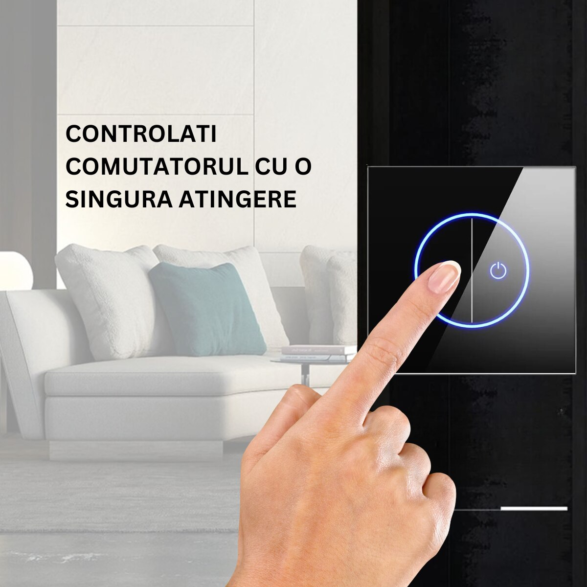 Intrerupator Smart Bluetooth si WIFI Tuya, Cu NUL, Doua Circuite ...