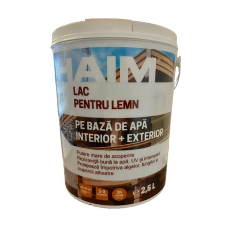 Lac pentru lemn HAIM, STEJAR, pe baza de apa, interior / exterior, 2.5 ...