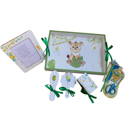 Set pentru Mot/Turta pentru baieti, Model Tigru, Prima aniversare, 9 ...