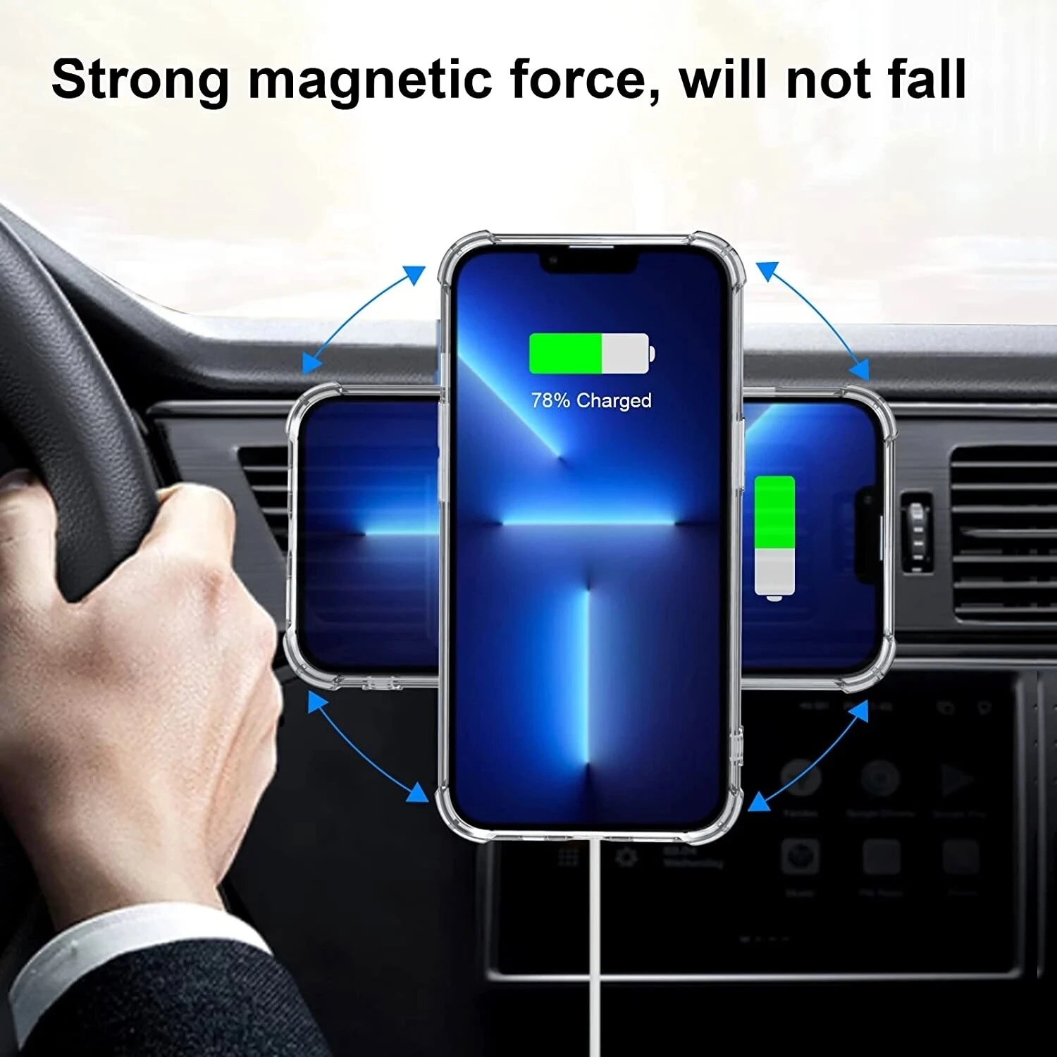 Inel Magnetic incarcare fara fir, montare auto, MagSafe Universal ...