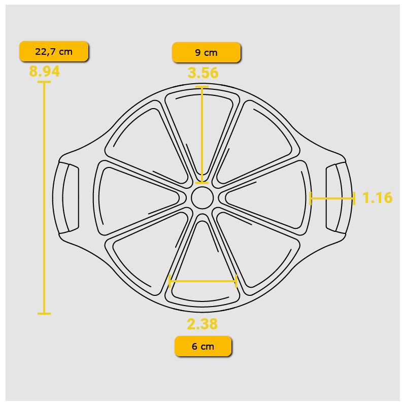 Tava rotunda din fonta cu 8 triunghiuri pentru tarta Lodge 22, 7 cm L ...