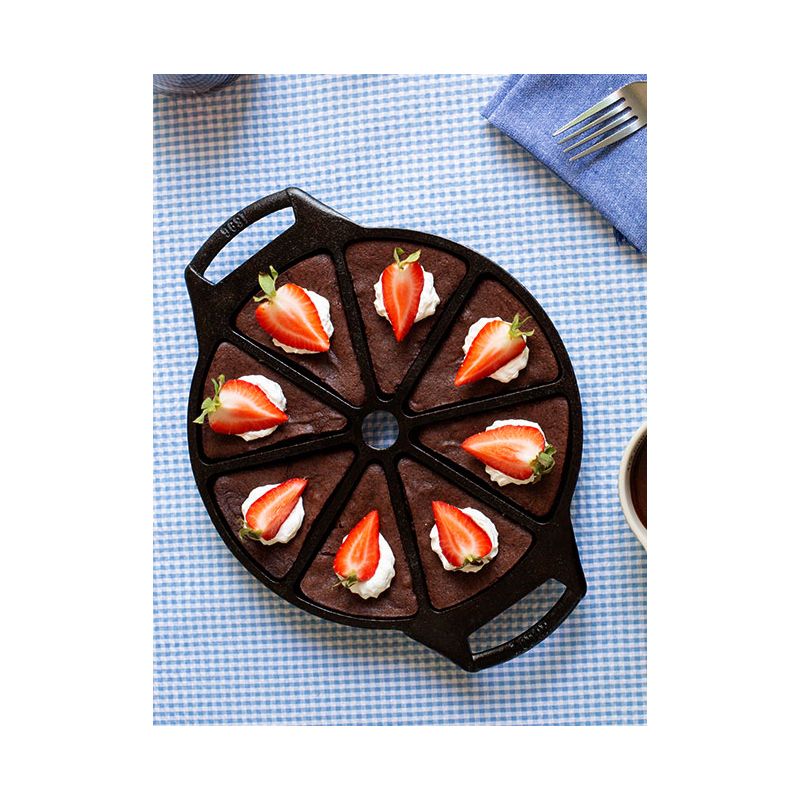 Tava rotunda din fonta cu 8 triunghiuri pentru tarta Lodge 22, 7 cm L ...