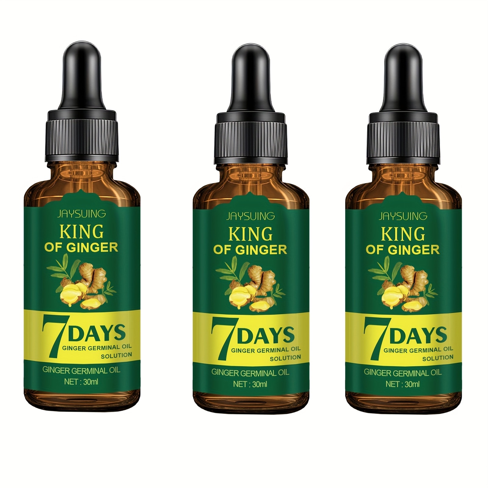 Set 3 seruri cu ulei germinal de ghimbir pentru cresterea parului ...