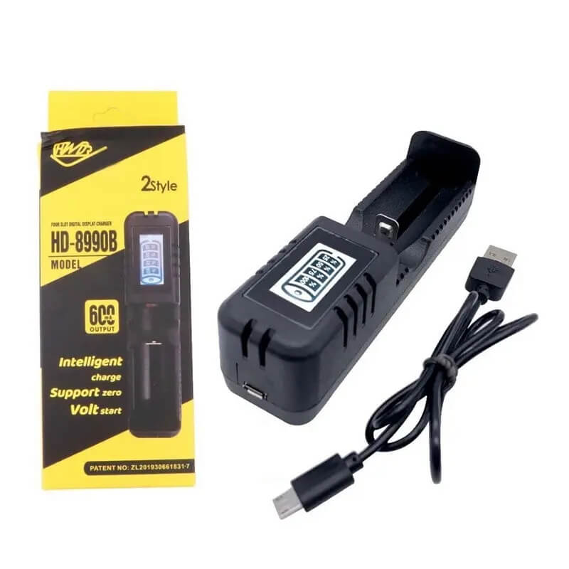 Incarcator de baterie litiu-ion cu un singur loc, HD-8990B, 26650/18650 ...