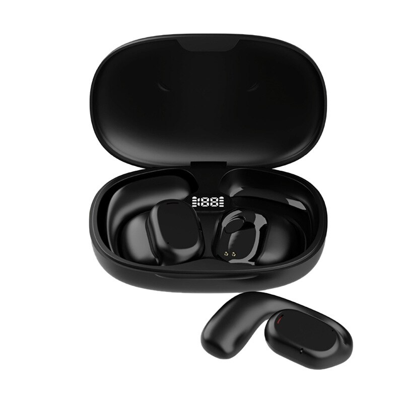 Casti bluetooth true wireless ear-hinge, 80mA, negru, type C - eMAG.ro