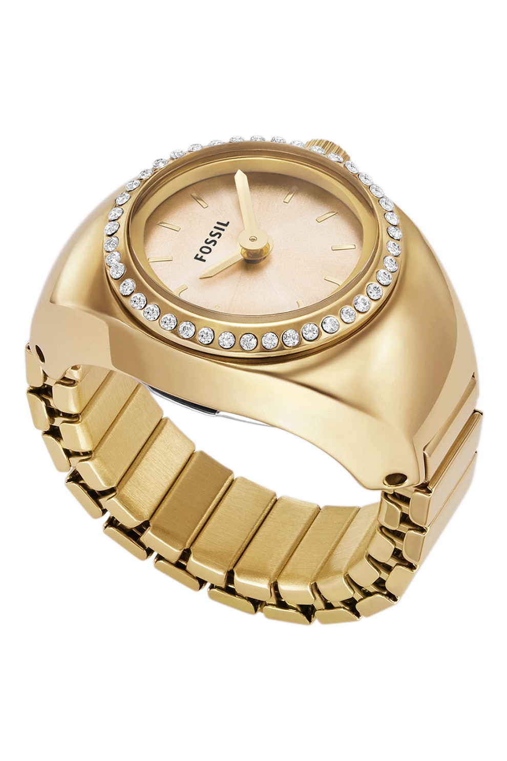 Fossil, Inel-ceas din otel inoxidabil, decorat cu cristale - eMAG.ro