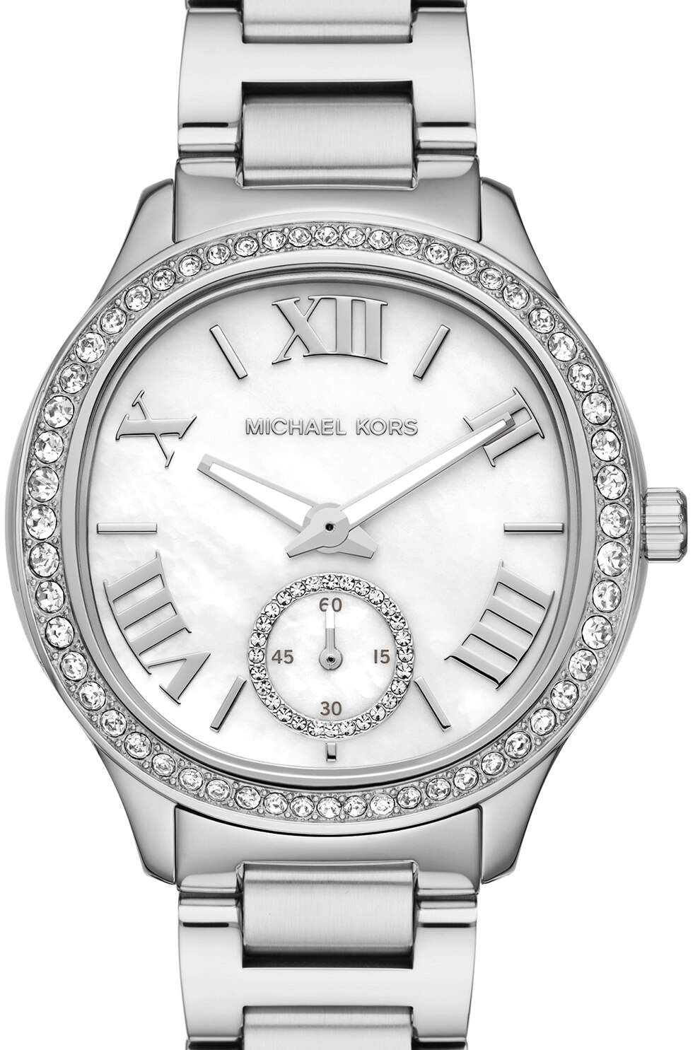 Michael Kors, Аналогов часовник с кристали, Сребрист - eMAG.bg