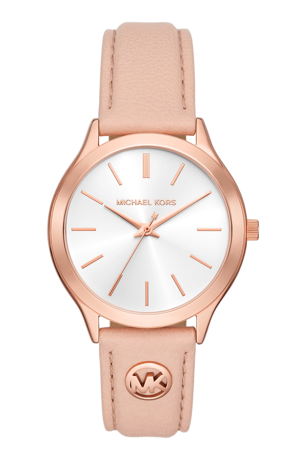 Michael Kors, Ceas cu o curea de piele, Auriu rose, Roz - eMAG.ro