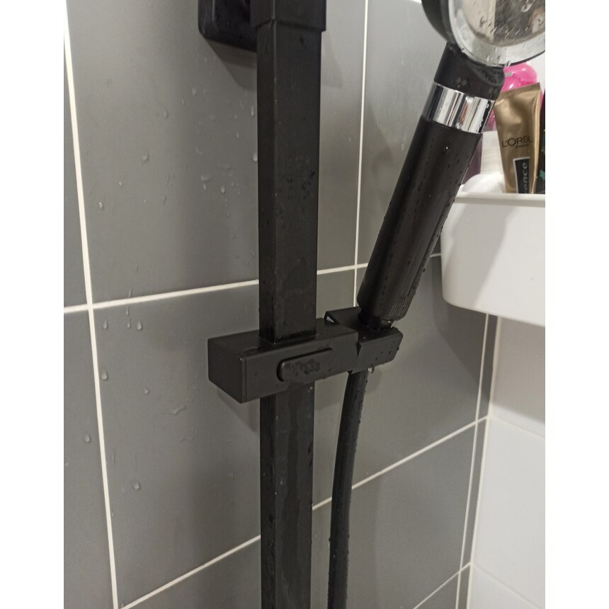 Suport para dus, pentru coloana dus, plastic, negru mat - eMAG.ro