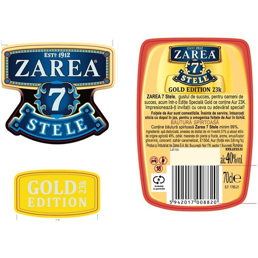 Zarea 7 Stele Gold Edition 23K 40% 0.7L - eMAG.ro