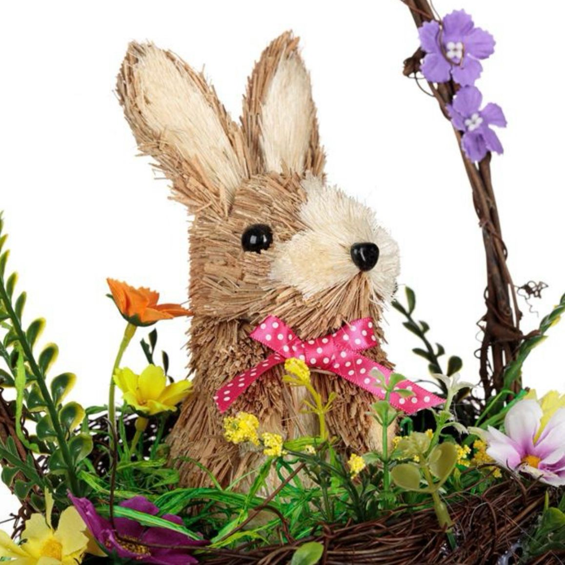 Cos - Cuib Decorativ de Paste Iepuri Flori 33cm - eMAG.ro