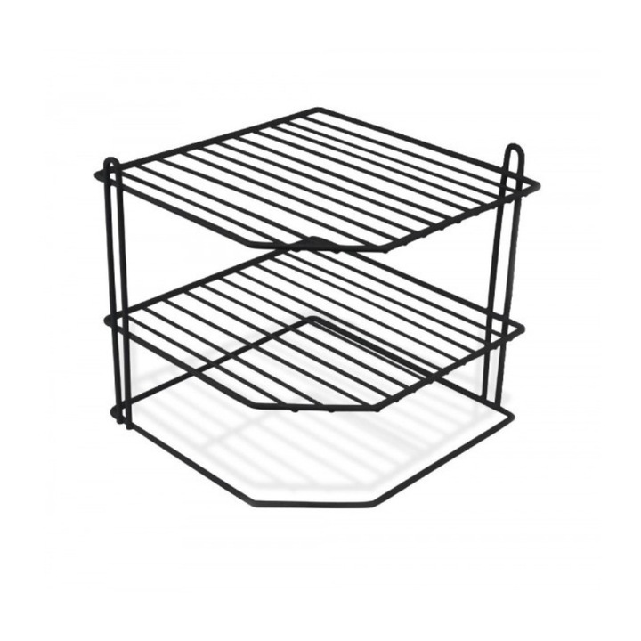 Raft de colt, depozitare si organizare dulap bucatarie sau baie, 3 ...