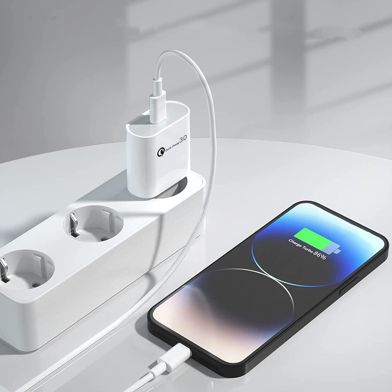 Incarcator retea Quick Charge 3.0 AR16, 1 port USB Type C 5V 3A, 9V 2 ...